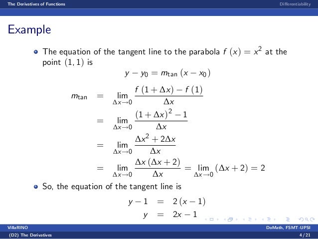 Benginning Calculus Lecture notes 3 - derivatives