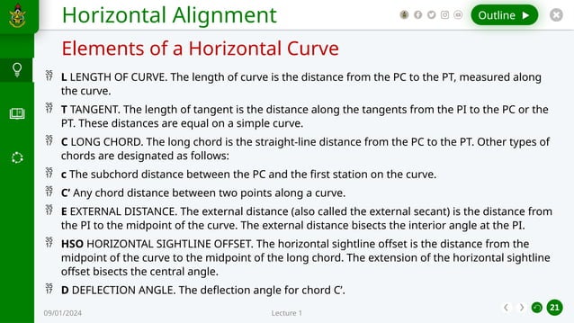 Lecture notes 3 Horizontal and Vertical alignments.pptx | Geography ...