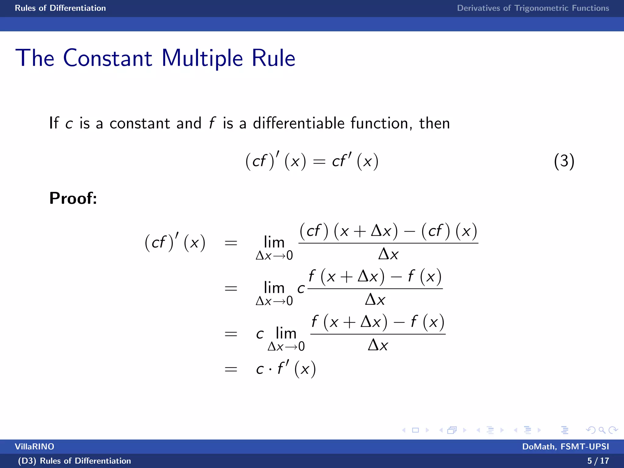 Benginning Calculus Lecture notes 4 - rules | PDF