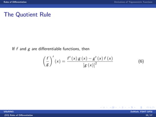 Benginning Calculus Lecture notes 4 - rules | PDF