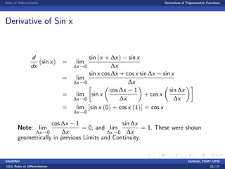 Benginning Calculus Lecture notes 4 - rules | PDF