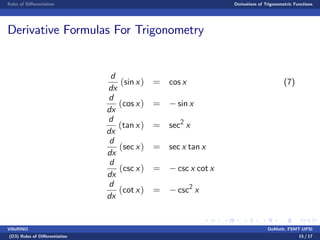 Benginning Calculus Lecture notes 4 - rules | PDF