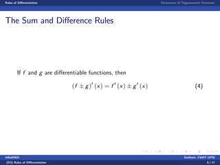Benginning Calculus Lecture notes 4 - rules | PDF