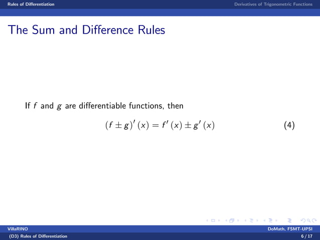 Benginning Calculus Lecture notes 4 - rules | PDF