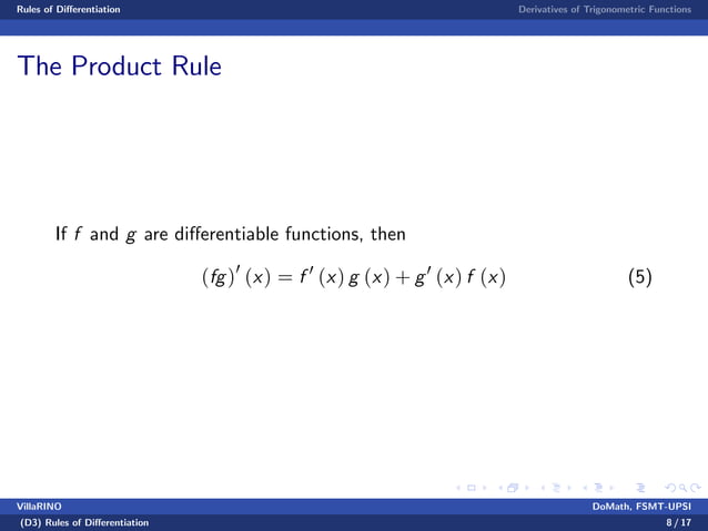 Benginning Calculus Lecture notes 4 - rules | PPT