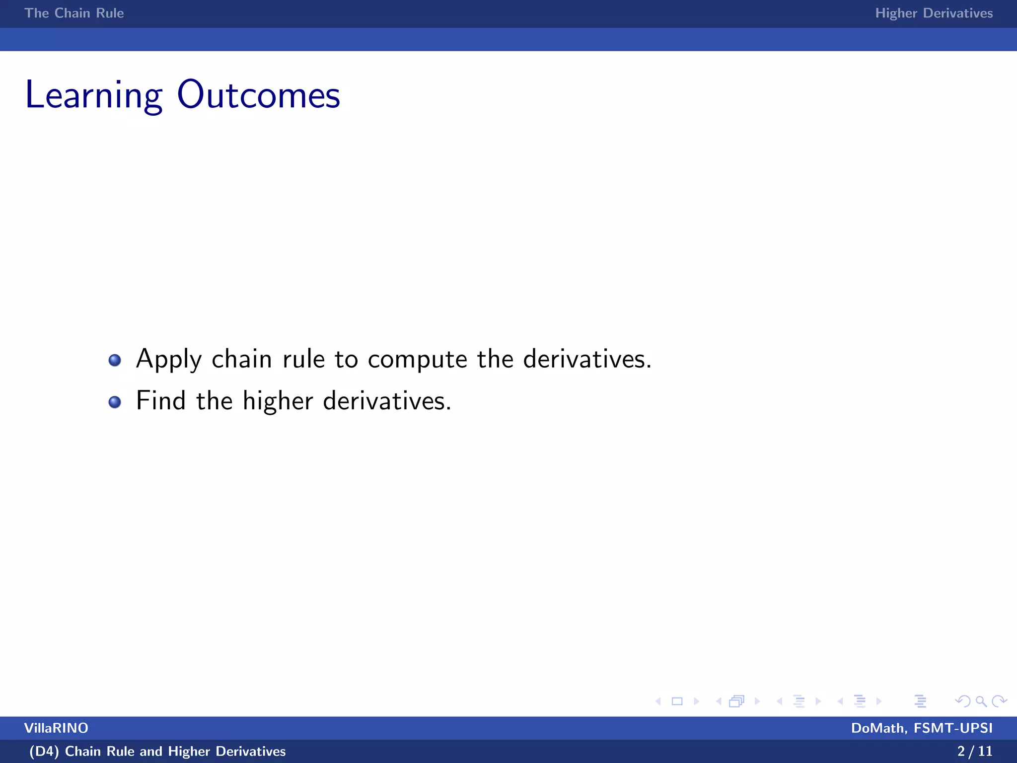 Benginning Calculus Lecture notes 5 - chain rule | PPT