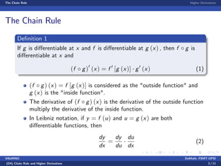 Benginning Calculus Lecture notes 5 - chain rule | PPT