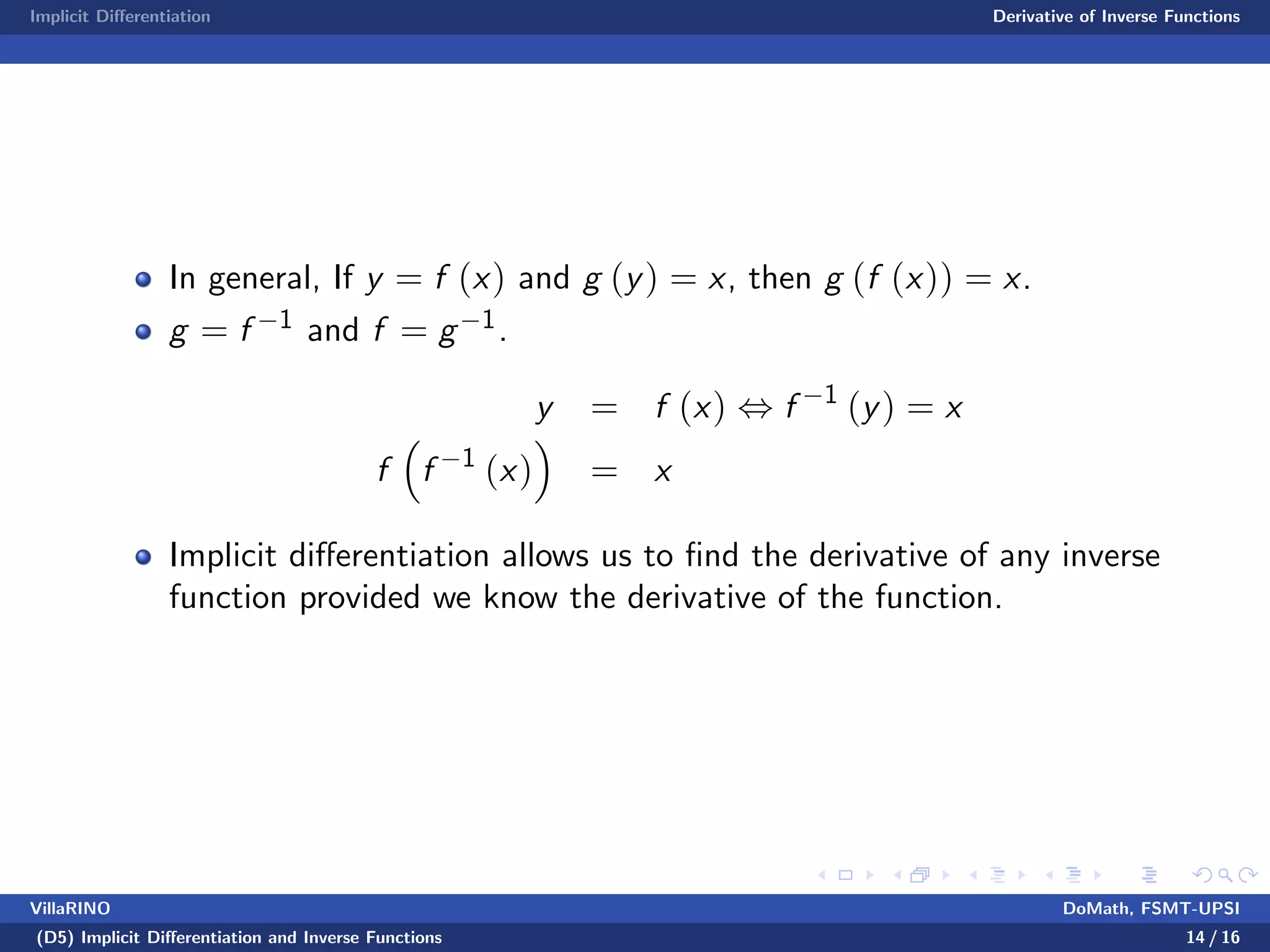 Benginning Calculus Lecture notes 6 - implicit differentiation | PPT