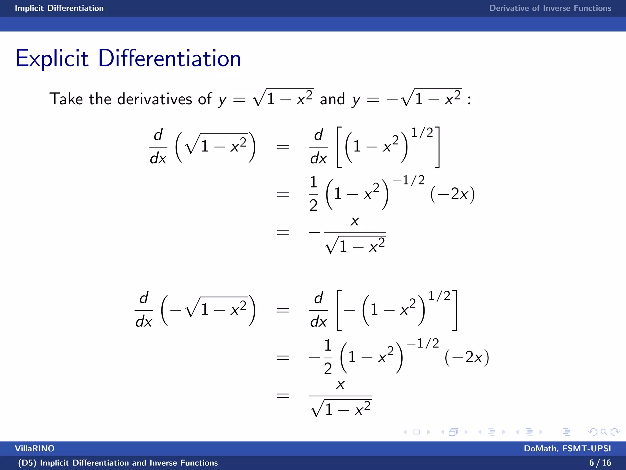 Benginning Calculus Lecture notes 6 - implicit differentiation | PPT
