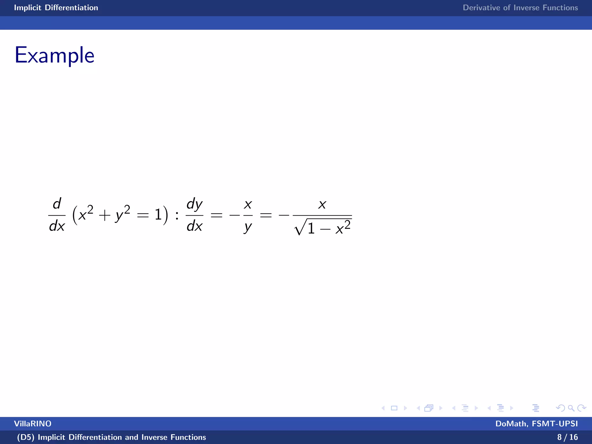 Benginning Calculus Lecture notes 6 - implicit differentiation | PPT