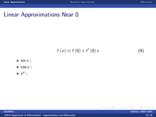 Benginning Calculus Lecture notes 8 - linear, quadratic approximation | PPT