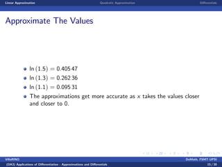 Benginning Calculus Lecture notes 8 - linear, quadratic approximation | PPT
