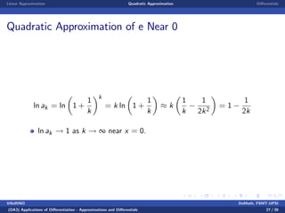 Benginning Calculus Lecture notes 8 - linear, quadratic approximation | PPT