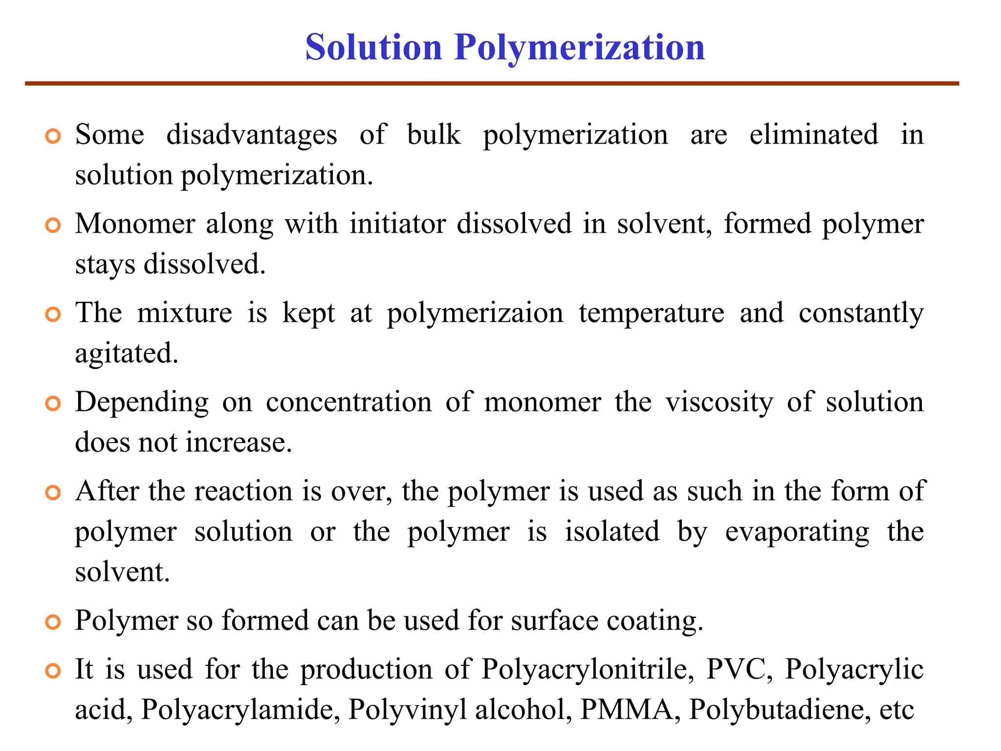 Lecture: Polymerization Reactions and Techniques | PDF