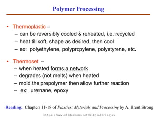 Lecture: Polymer Processing | PDF