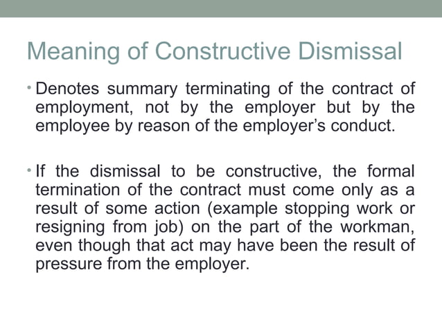LECTURE NOTES CONSTRUCTIVE DISMISSAL.ppt