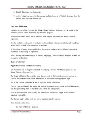 History of English Literature | DOCX