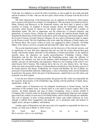 History of English Literature | DOCX