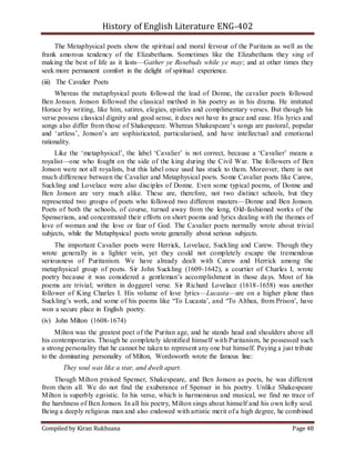 History of English Literature | DOCX