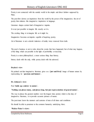 History of English Literature | DOCX