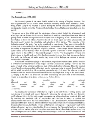 History of English Literature | DOCX