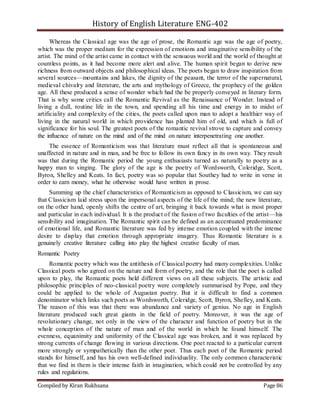 History of English Literature | DOCX