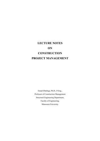 Lecture notes on_construction_project_ma | PDF