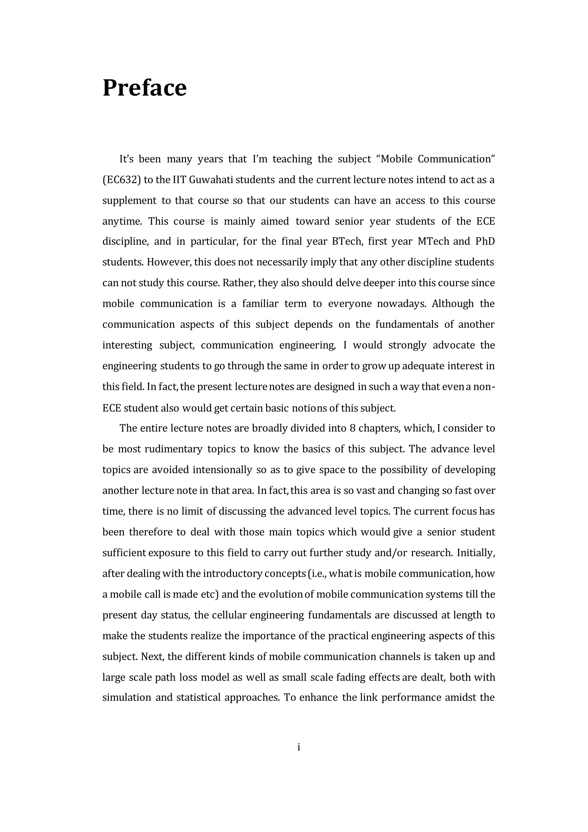 Lecture Notes On Mobile Communication Docx Computer Networking