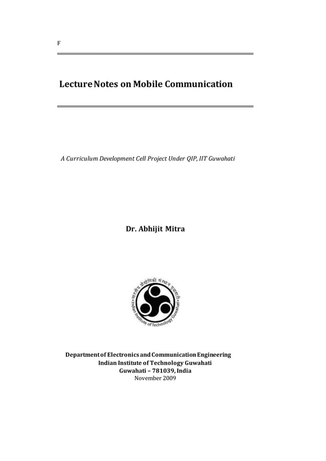 Lecture Notes On Mobile Communication Docx Computer Networking Computing