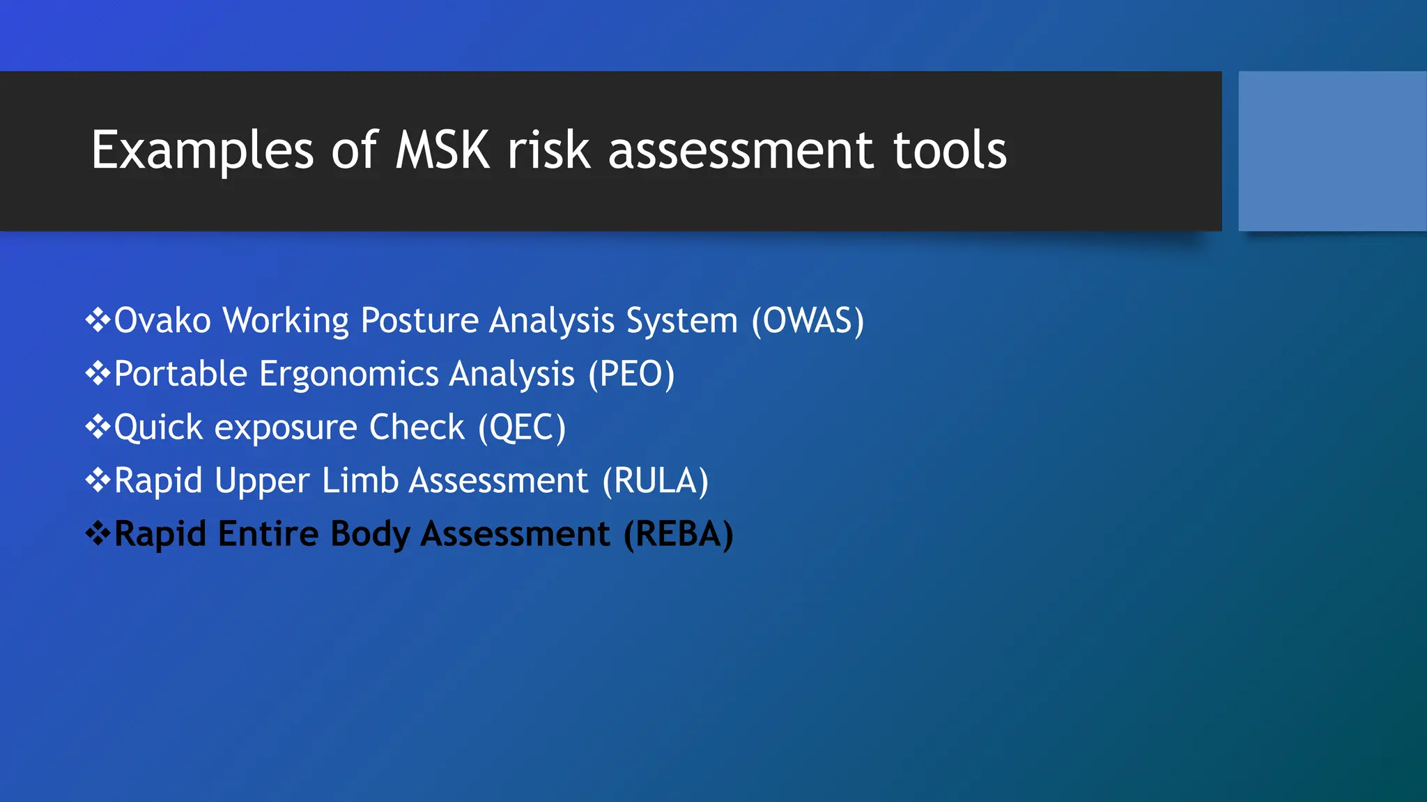 ERGONOMIC ASSESSMENT USING THE REBA TOOL pdf | PDF