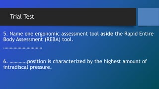 ERGONOMIC ASSESSMENT USING THE REBA TOOL pdf | PDF