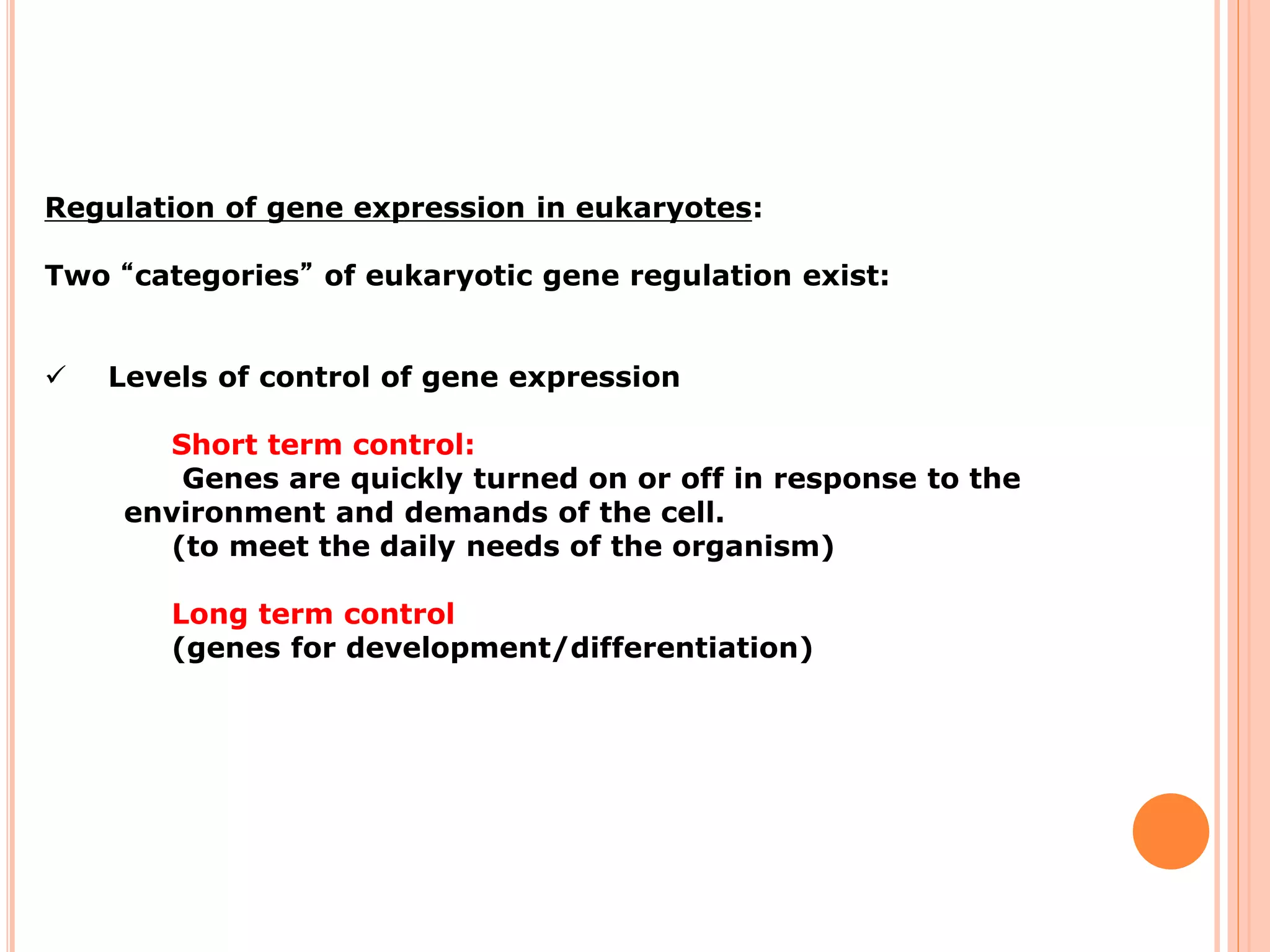 Regulation of gene expression in eukaryotes | PDF