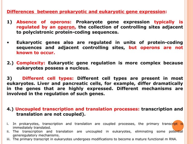 Regulation of gene expression in eukaryotes | PDF