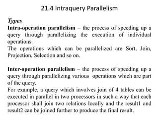 Lecture Notes Unit3 chapter21 - parallel databases | PDF