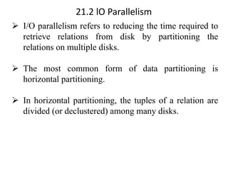 Lecture Notes Unit3 chapter21 - parallel databases | PDF
