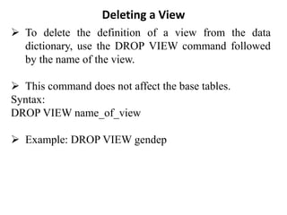 RDBMS Lecture Notes Unit4 chapter12 VIEW | PDF