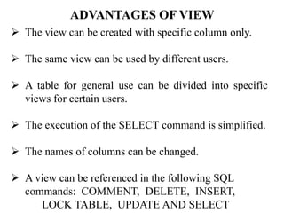 RDBMS Lecture Notes Unit4 chapter12 VIEW | PDF