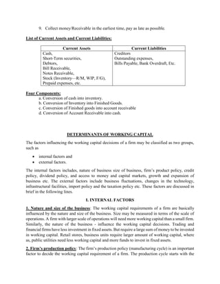 Lecture notes working capital management | PDF