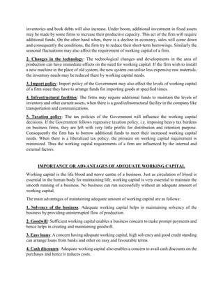 Lecture notes working capital management | PDF