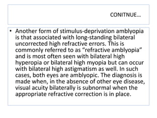 Lecture on amblyopia for 4th year mbbs undergraduate students by prof ...