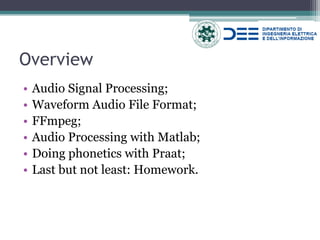 Introductory Lecture to Audio Signal Processing | PDF