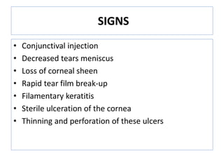 Lecture on Composition of Tear Film & Dry Eye For 4th Year MBBS ...
