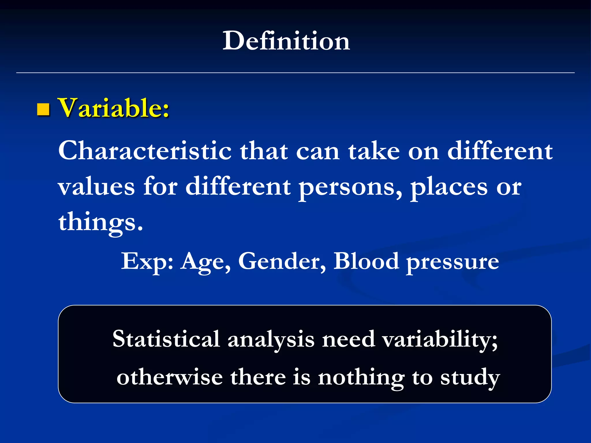 Biostatistics : Types of Variable | PPTX