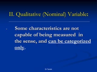 Biostatistics : Types of Variable | PPTX
