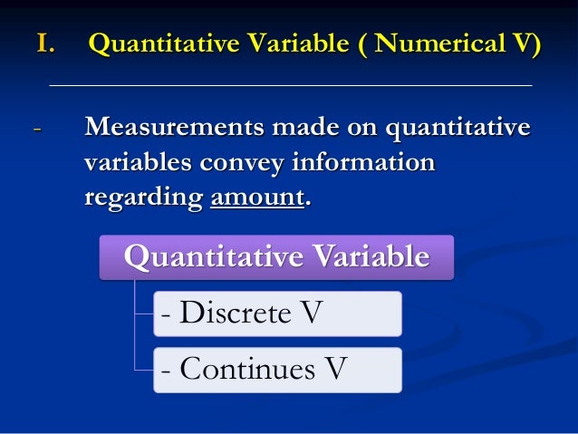 Biostatistics : Types of Variable