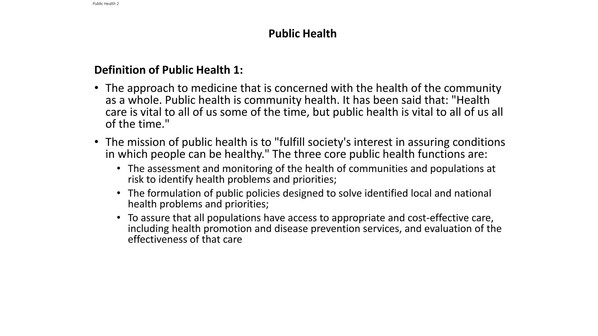 WHO definition: The world Health Organization (WHO) described health ...