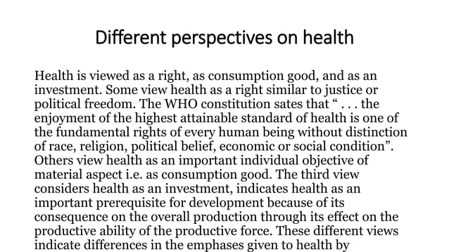 WHO definition: The world Health Organization (WHO) described health ...