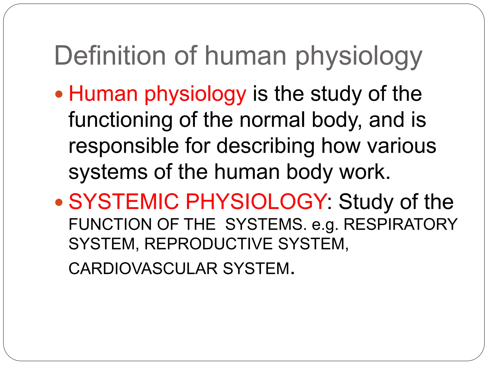 Introduction to systemic Physiology lecture one | PPTX