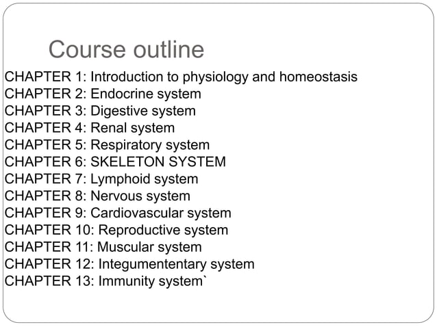Introduction to systemic Physiology lecture one | PPT