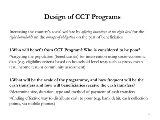 Economics of Cash Transfer Programs | PPT